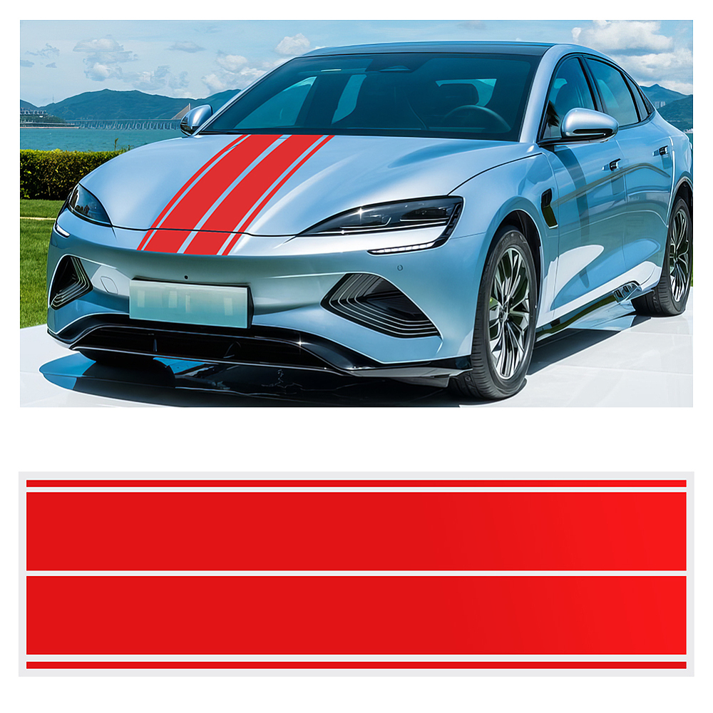 2 PCS Racing Stripes Car Body Modified Stripes Stickers Racing Sports ...