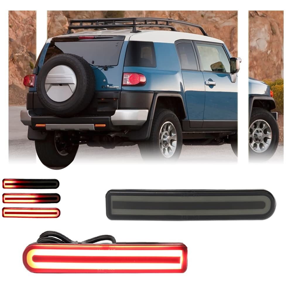 2 PCS Red Lens LED Rear Fog Light for Toyota FJ Cruiser 2007-2014, FJ ...
