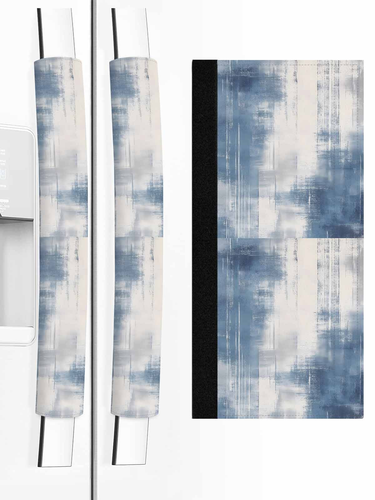2 PCS Refrigerator Door Handle Covers, Abstract Art Adjustable Kitchen ...