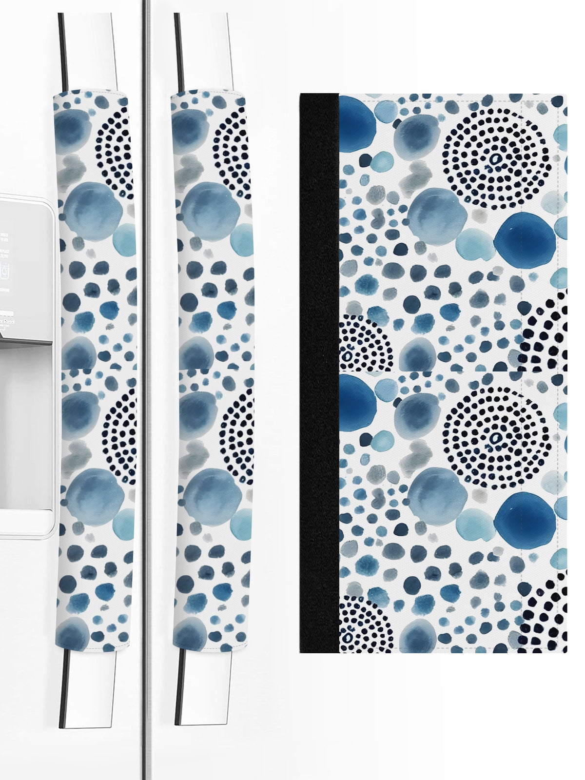 2 PCS Refrigerator Door Handle Covers, Abstract Circles Adjustable ...