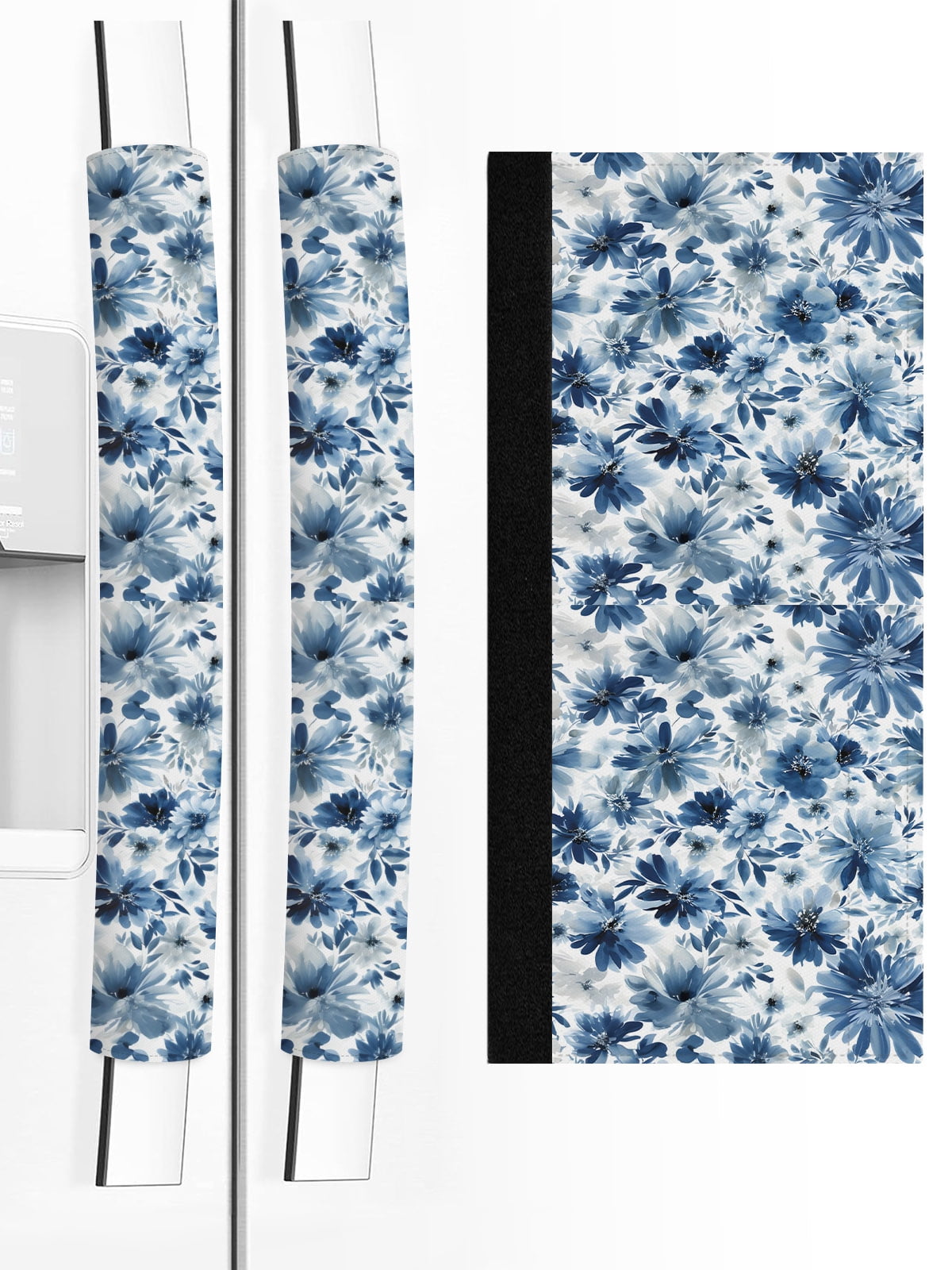 2 PCS Refrigerator Door Handle Covers, Abstract Floral Adjustable ...