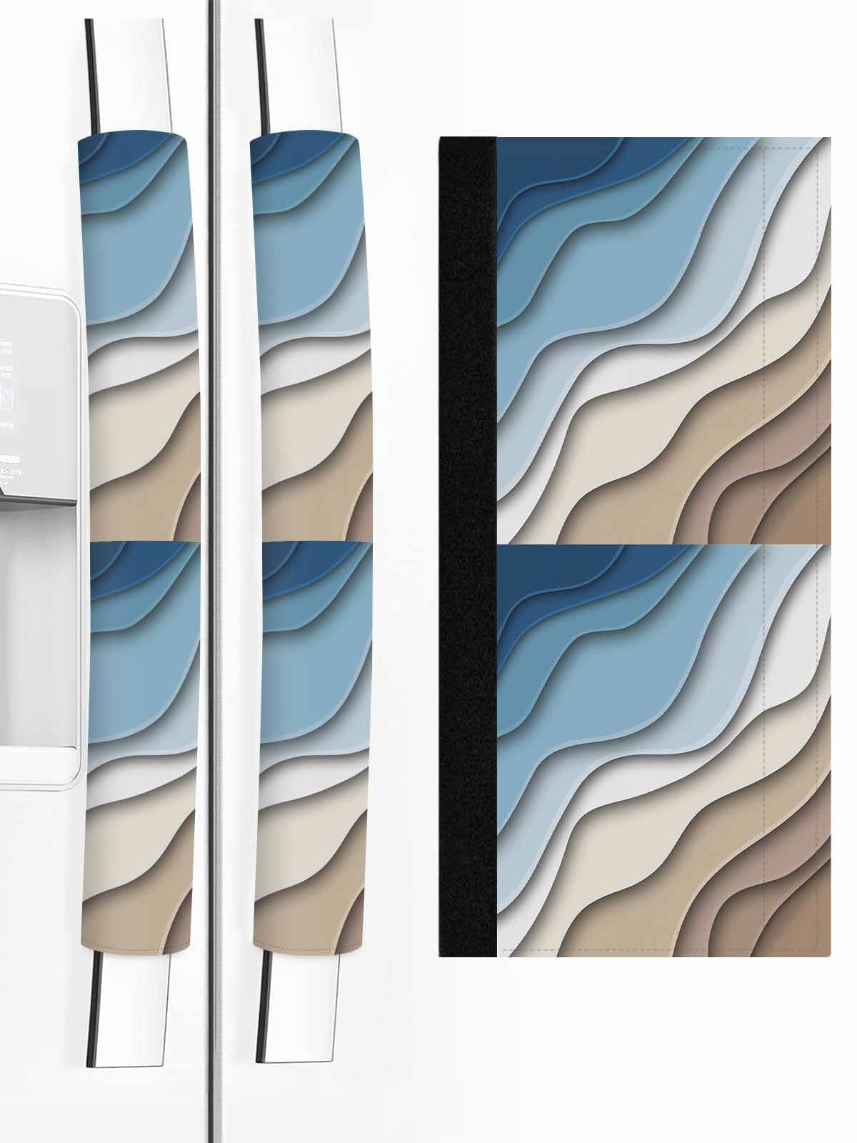 2 PCS Refrigerator Door Handle Covers, Abstract Geometric Adjustable ...
