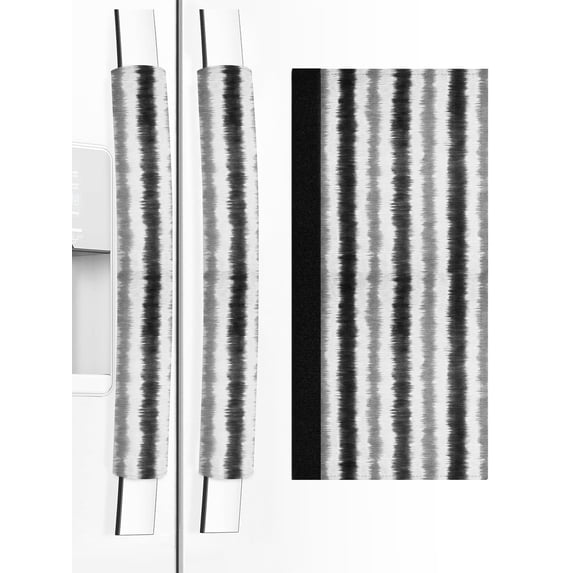 2 PCS Refrigerator Door Handle Covers, Abstract Gray Black Stripes ...