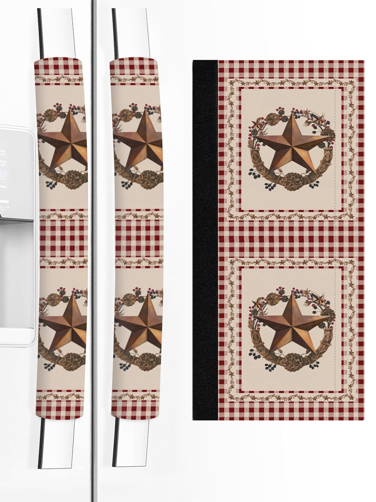 2 PCS Refrigerator Door Handle Covers, American Country Adjustable ...