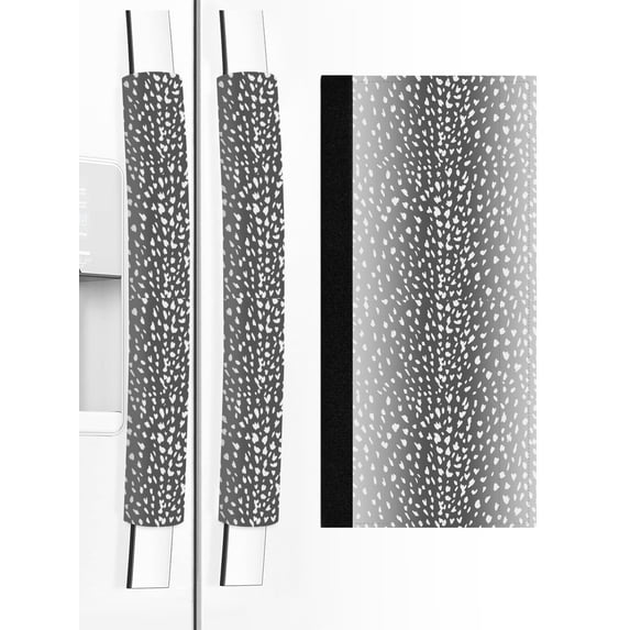 2 PCS Refrigerator Door Handle Covers, Art Ash Gray Adjustable Kitchen ...
