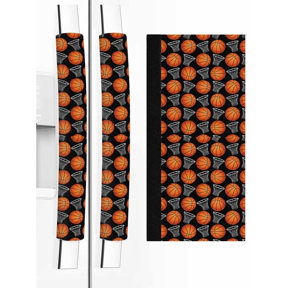 2 PCS Refrigerator Door Handle Covers, Basketball Sports Adjustable ...