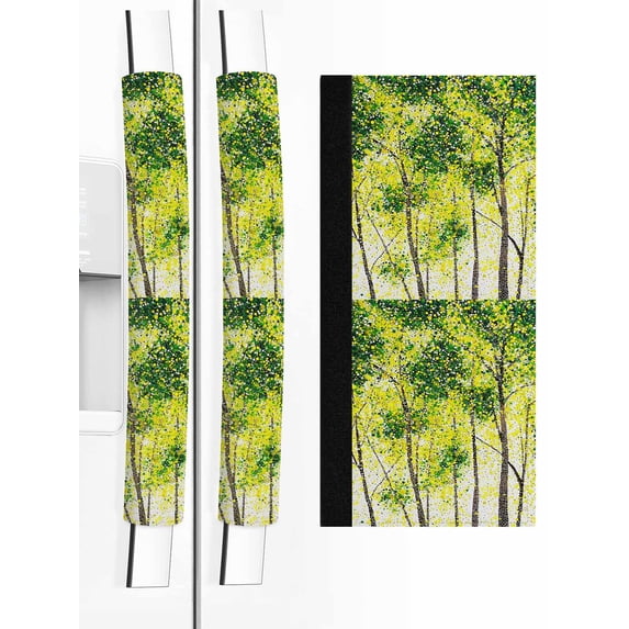 2 PCS Refrigerator Door Handle Covers, Birch Tree Adjustable Kitchen ...