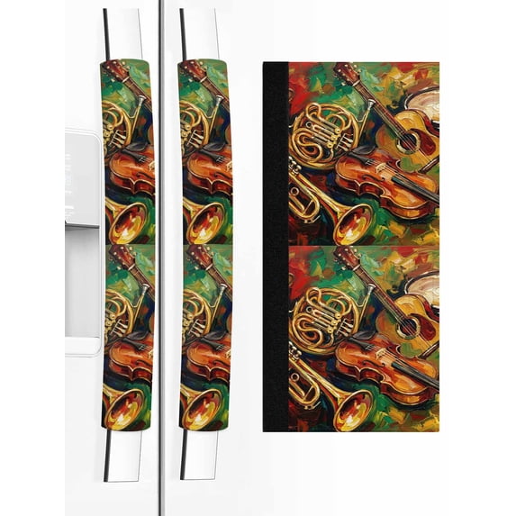2 PCS Refrigerator Door Handle Covers, Classical Musical Instruments ...