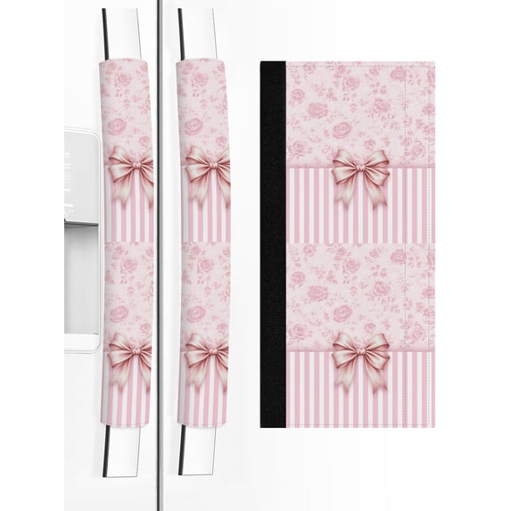 2 PCS Refrigerator Door Handle Covers, Coastal Pink Bowknot Adjustable ...