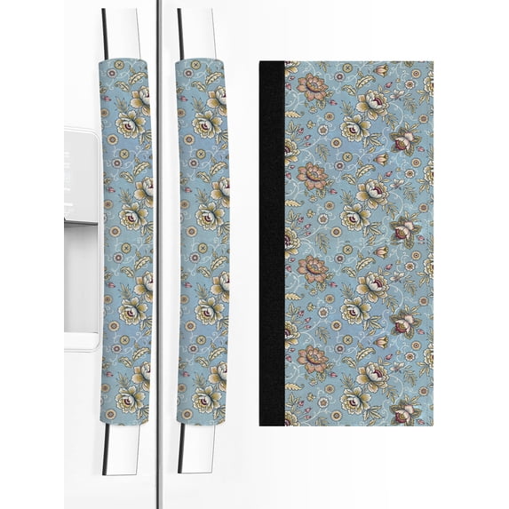 2 PCS Refrigerator Door Handle Covers, Damask Florals Adjustable ...