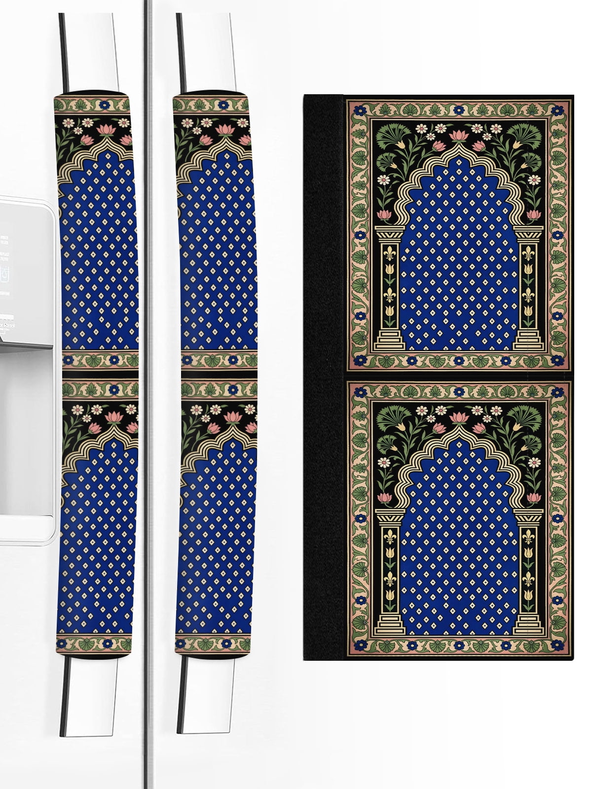2 PCS Refrigerator Door Handle Covers, Double Arches Adjustable Kitchen ...