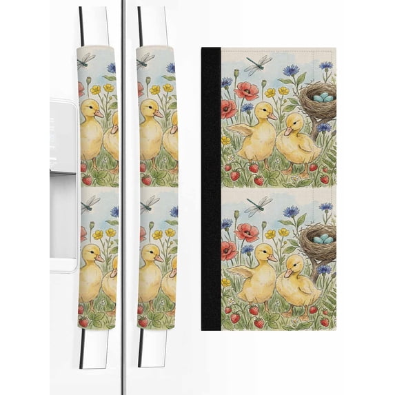 2 PCS Refrigerator Door Handle Covers, Ducklings Adjustable Kitchen ...