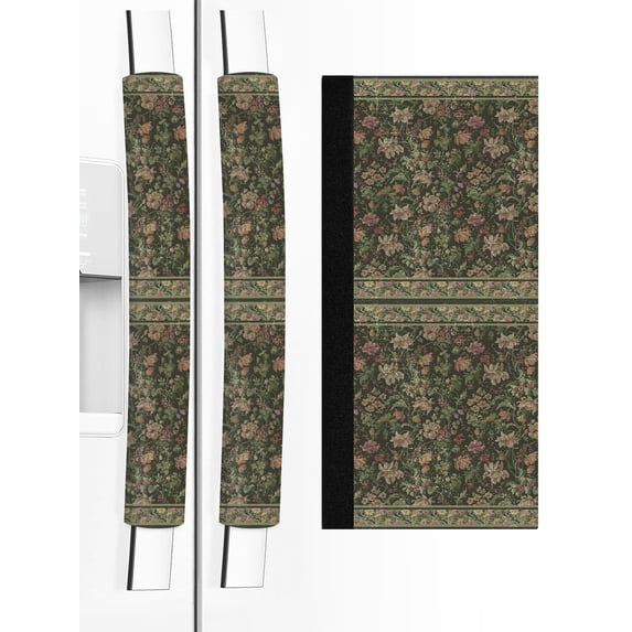 2 PCS Refrigerator Door Handle Covers, Flowers Adjustable Kitchen ...