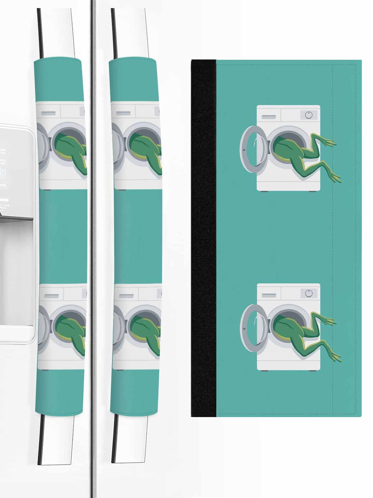 2 PCS Refrigerator Door Handle Covers, Funny Frog Adjustable Kitchen ...