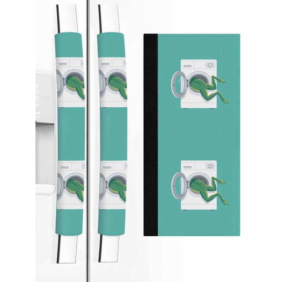 2 PCS Refrigerator Door Handle Covers, Funny Frog Adjustable Kitchen ...
