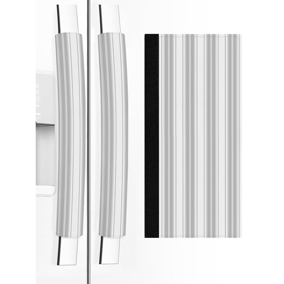 2 PCS Refrigerator Door Handle Covers, Gray Striped Adjustable Kitchen ...