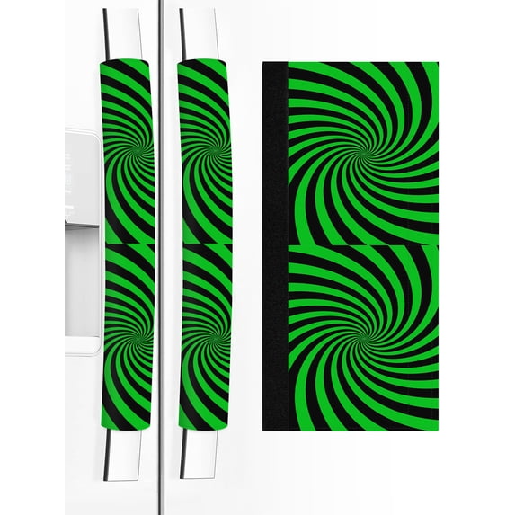 2 PCS Refrigerator Door Handle Covers, Green Vortex Adjustable Kitchen ...