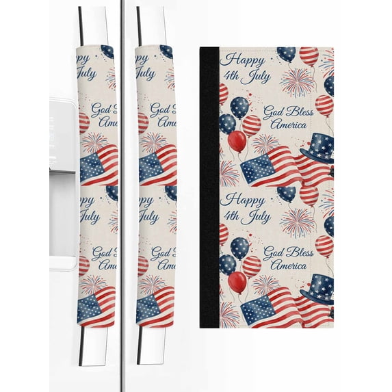 2 PCS Refrigerator Door Handle Covers, Happy 4th July Adjustable ...