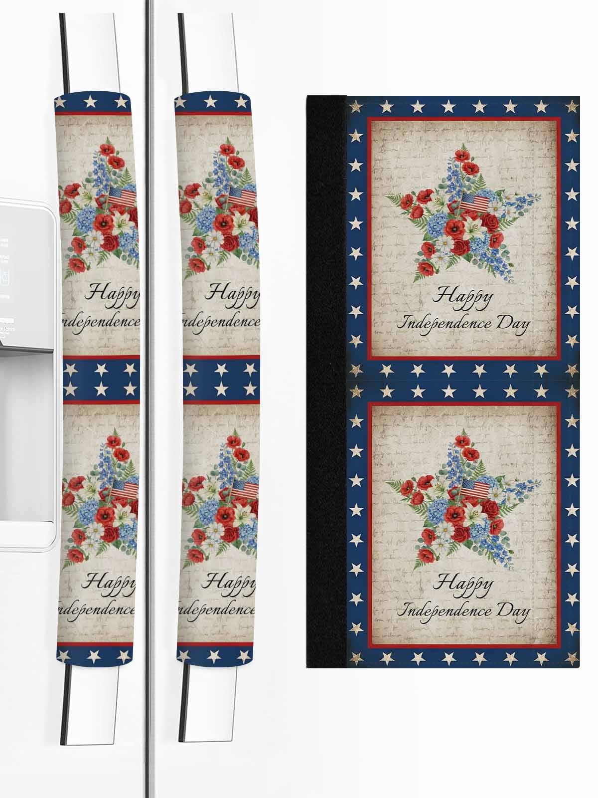 2 PCS Refrigerator Door Handle Covers, Happy Independence Day ...