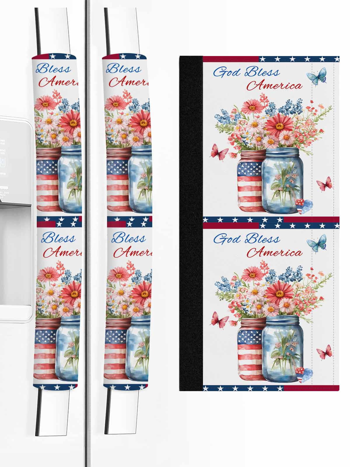 2 PCS Refrigerator Door Handle Covers, Independence Day Adjustable ...