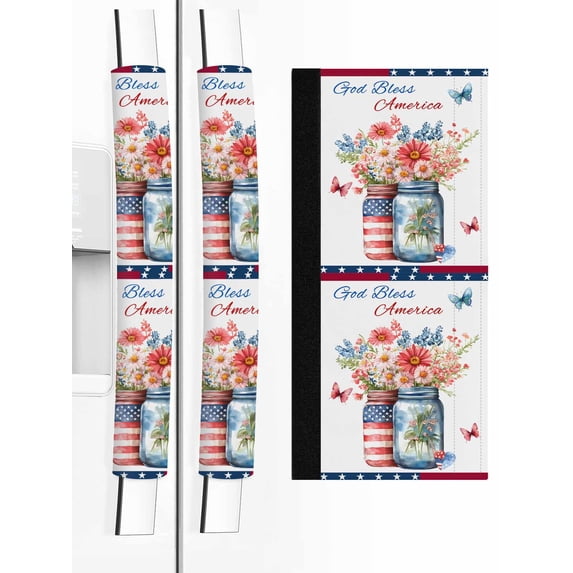 2 PCS Refrigerator Door Handle Covers, Independence Day Adjustable ...