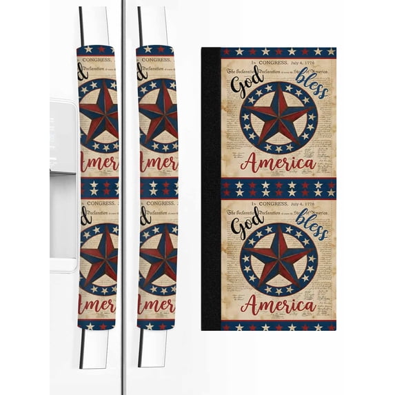 2 PCS Refrigerator Door Handle Covers, Independence Day American Star ...