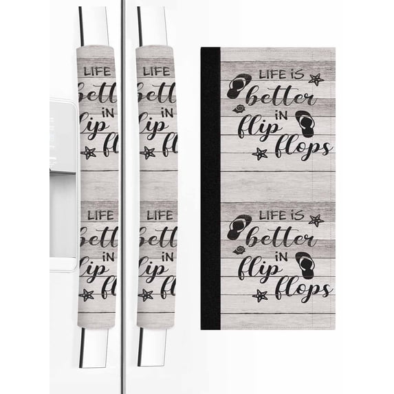 2 PCS Refrigerator Door Handle Covers, LIFE IS Adjustable Kitchen ...