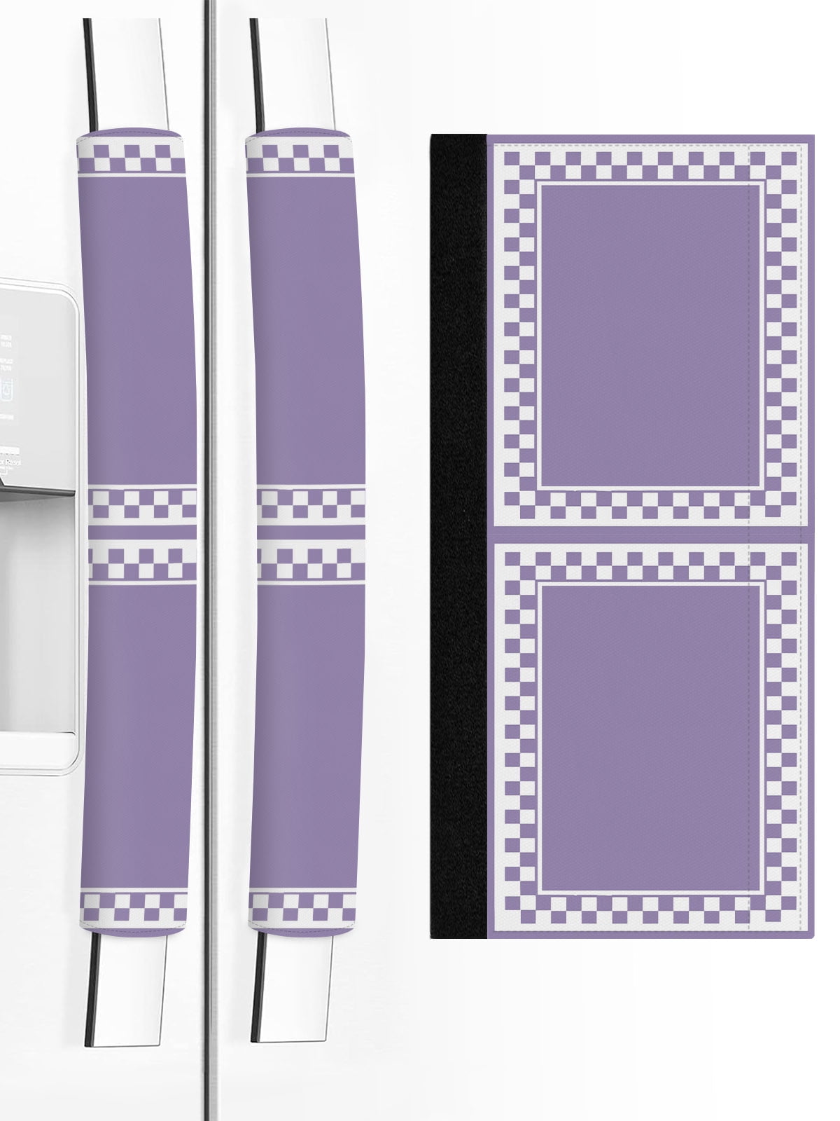 2 PCS Refrigerator Door Handle Covers, Lavender Purple Square ...