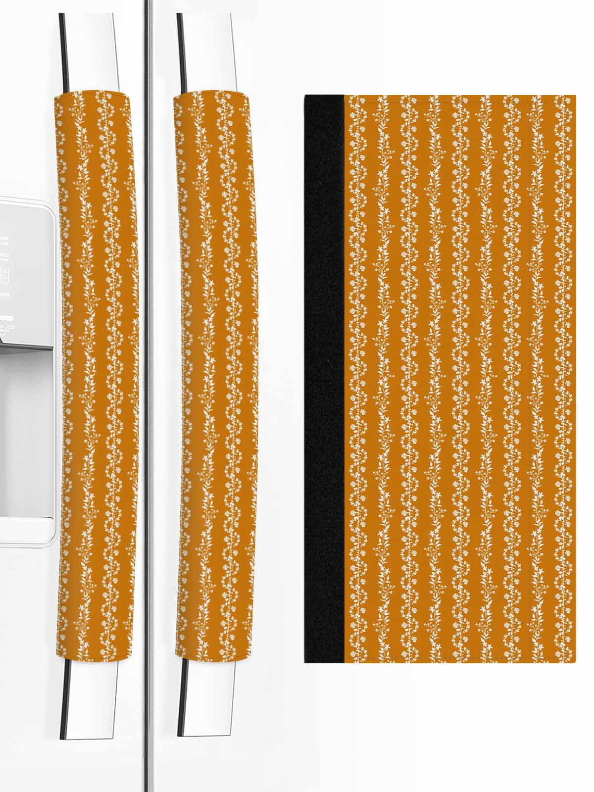 2 PCS Refrigerator Door Handle Covers, Leaves Adjustable Kitchen ...