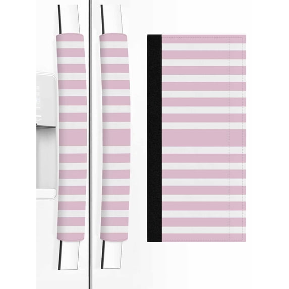 2 PCS Refrigerator Door Handle Covers, Light Pink Striped Adjustable ...