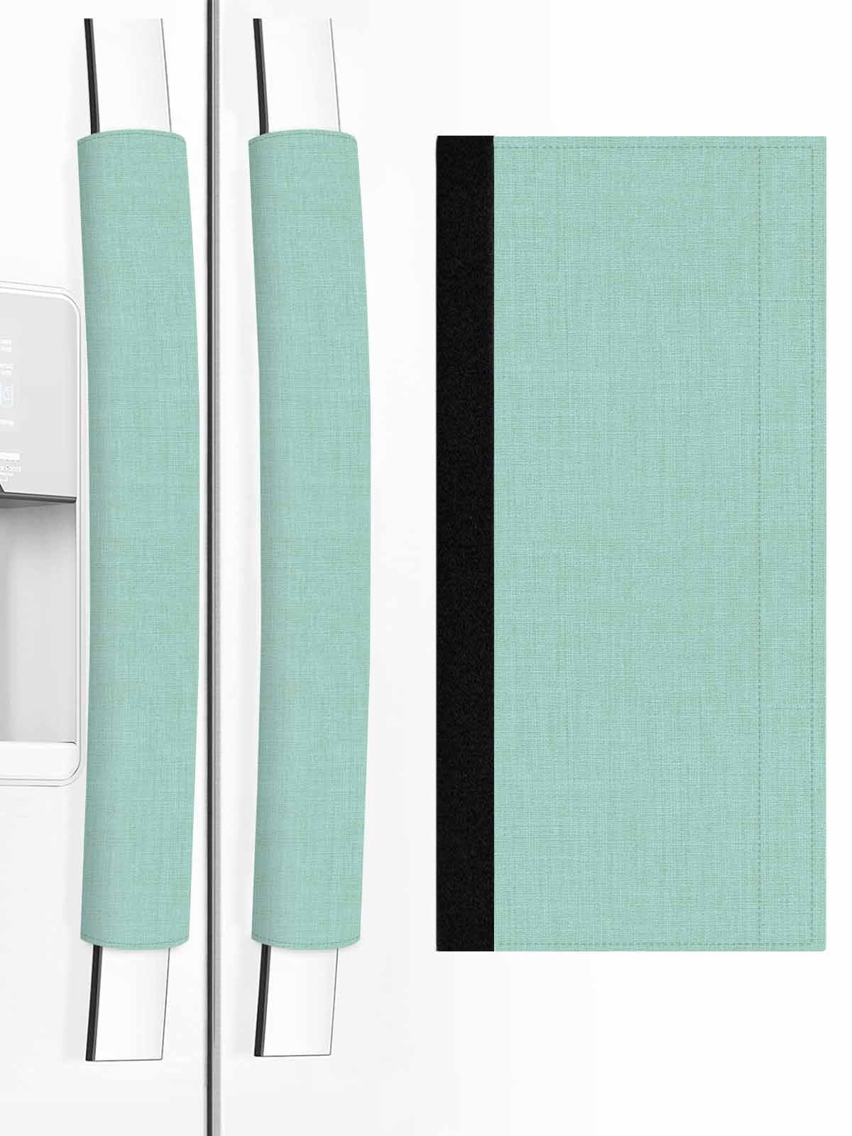 2 PCS Refrigerator Door Handle Covers, Mint Green Adjustable Kitchen ...