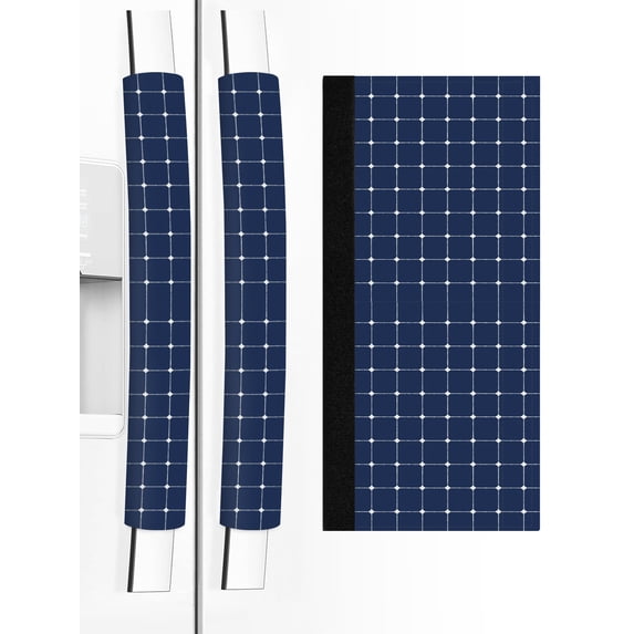 2 PCS Refrigerator Door Handle Covers, Navy Blue Checkered Adjustable ...