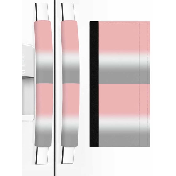2 PCS Refrigerator Door Handle Covers, Ombre Gray Adjustable Kitchen ...