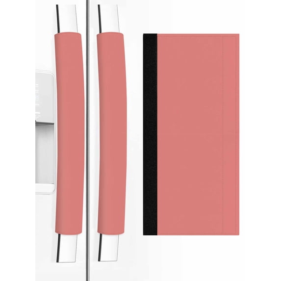 2 PCS Refrigerator Door Handle Covers, Peach Solid Adjustable Kitchen ...
