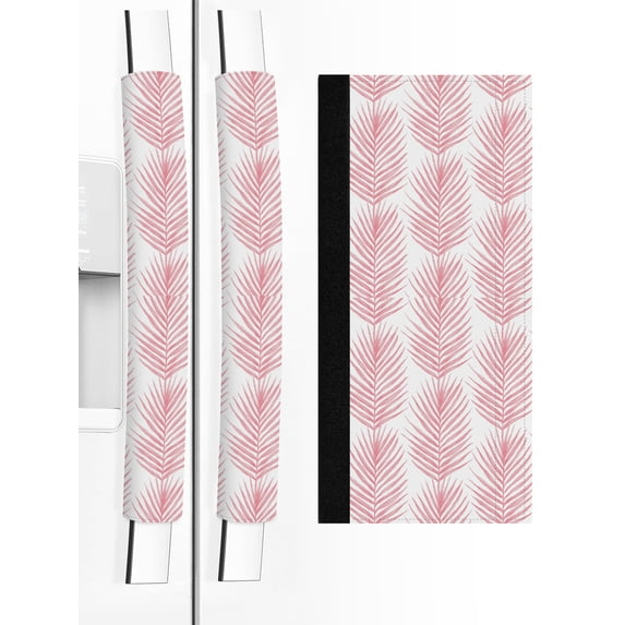 2 PCS Refrigerator Door Handle Covers, Pink Palm Leaves Adjustable ...