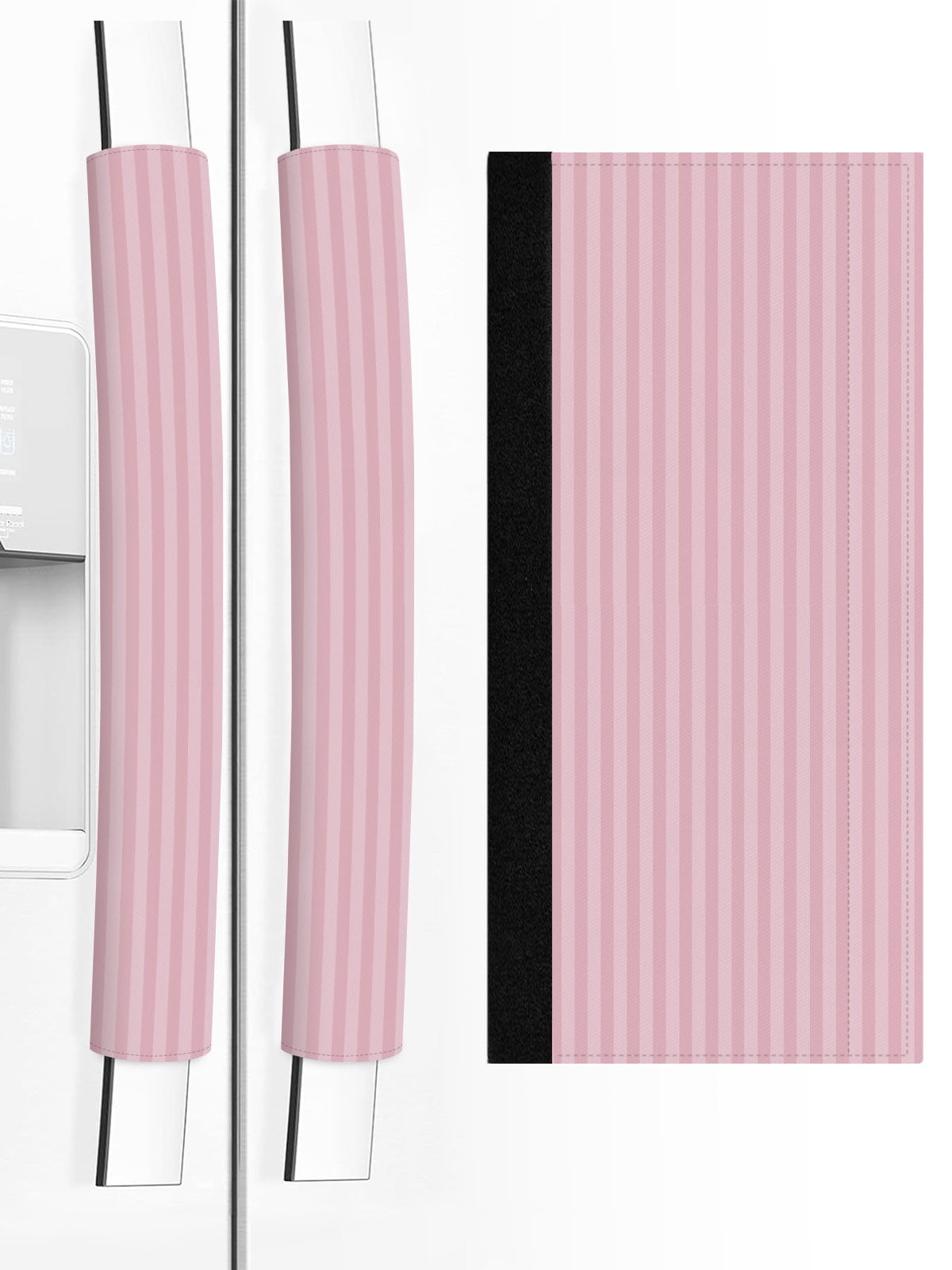 2 PCS Refrigerator Door Handle Covers, Pink Stripes Adjustable Kitchen ...