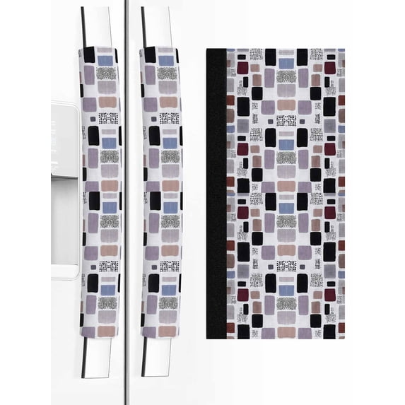 2 PCS Refrigerator Door Handle Covers, Purple Rectangle Adjustable ...