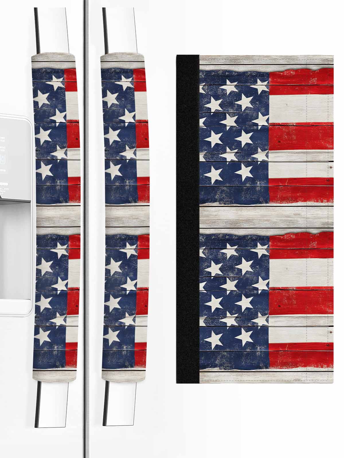 2 PCS Refrigerator Door Handle Covers, Retro American Flag Adjustable ...