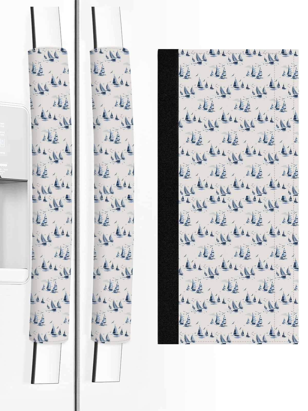 2 PCS Refrigerator Door Handle Covers, Sailboats Adjustable Kitchen ...