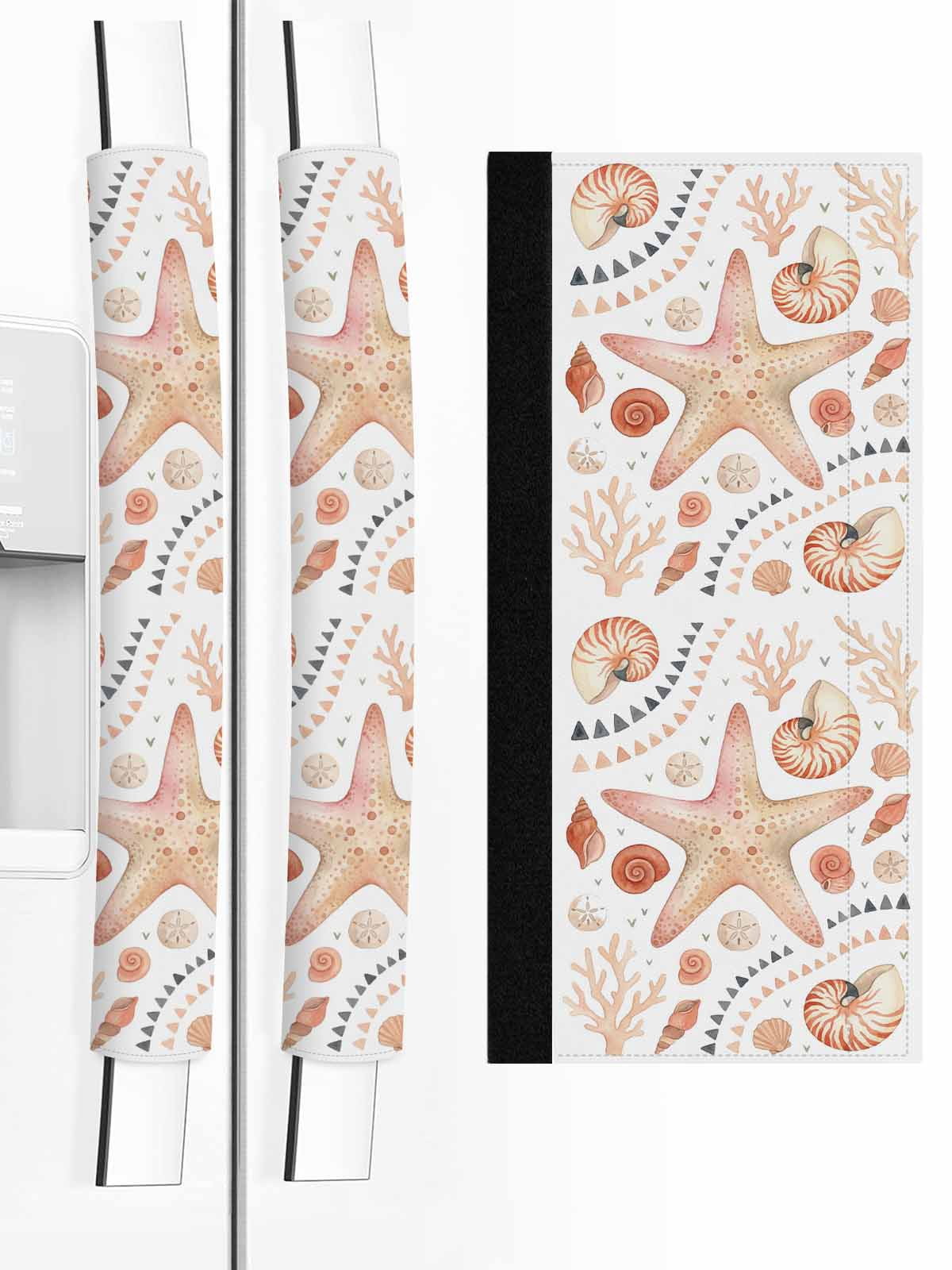 2 PCS Refrigerator Door Handle Covers, Sea Starfish Adjustable Kitchen ...