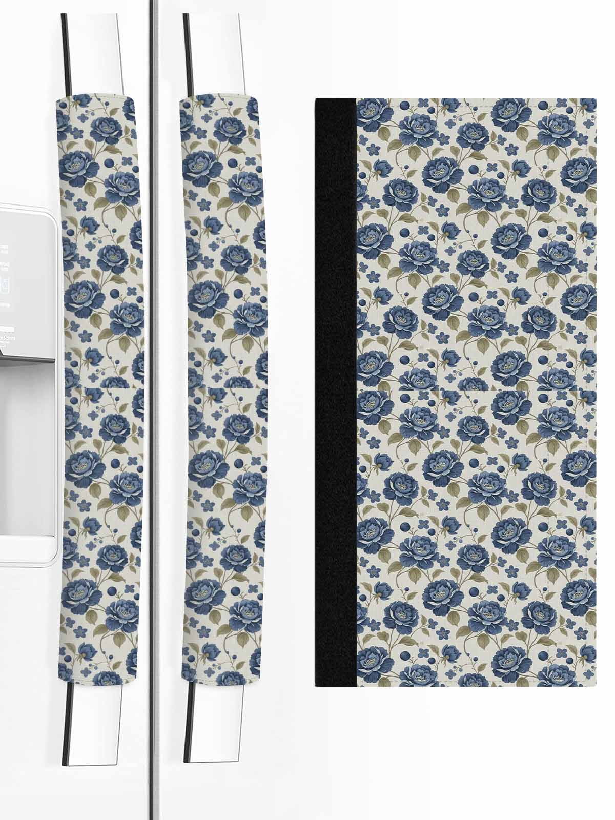 2 PCS Refrigerator Door Handle Covers, Spring Floral Adjustable Kitchen ...