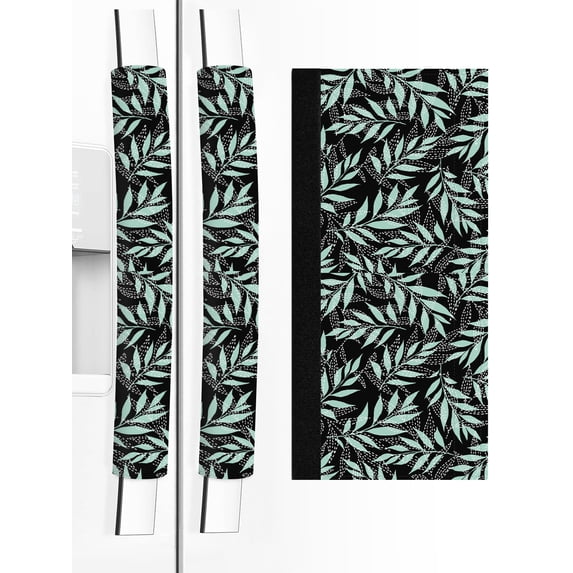 2 PCS Refrigerator Door Handle Covers, Summer Abstract Leaf Adjustable ...