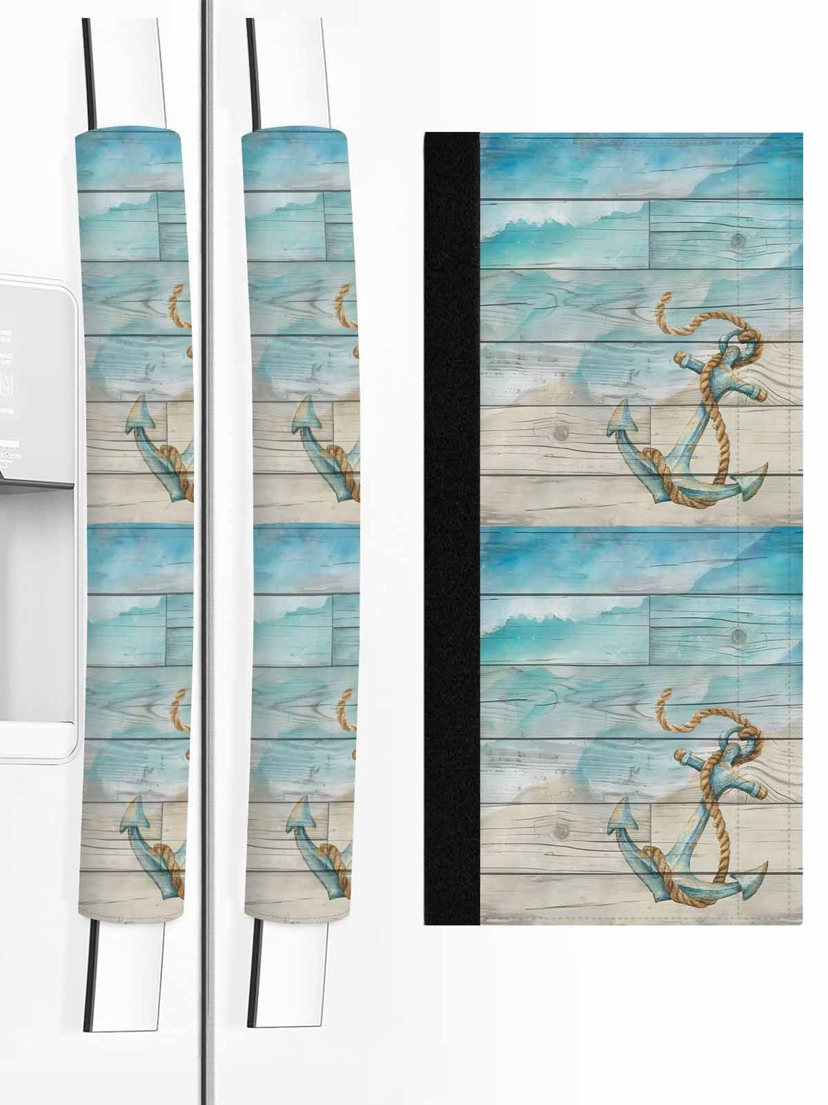 2 PCS Refrigerator Door Handle Covers, Summer Beaches Adjustable ...