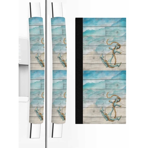 2 PCS Refrigerator Door Handle Covers, Summer Beaches Adjustable ...