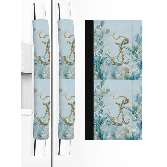 2 PCS Refrigerator Door Handle Covers, Summer Coastal Adjustable ...