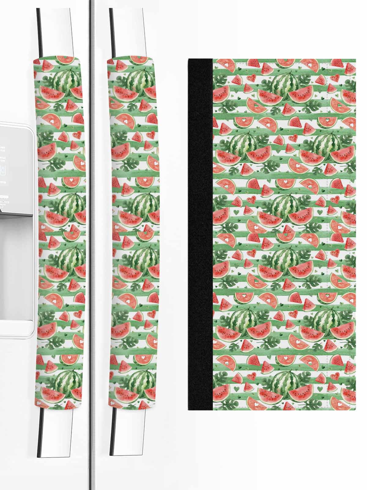 2 PCS Refrigerator Door Handle Covers, Summer Fruit Adjustable Kitchen ...