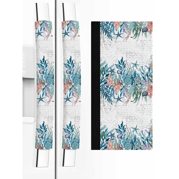 2 PCS Refrigerator Door Handle Covers, Summer Marine Life Adjustable ...