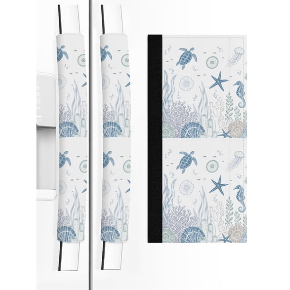 2 PCS Refrigerator Door Handle Covers, Summer Ocean Adjustable Kitchen ...