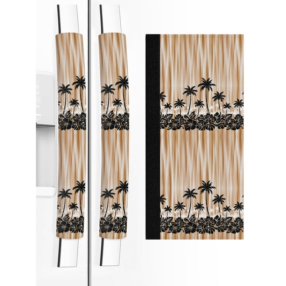 2 PCS Refrigerator Door Handle Covers, Tropical Coconut Trees ...