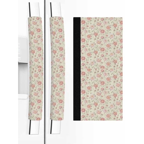 2 PCS Refrigerator Door Handle Covers, Vintage Style Flowers Adjustable ...
